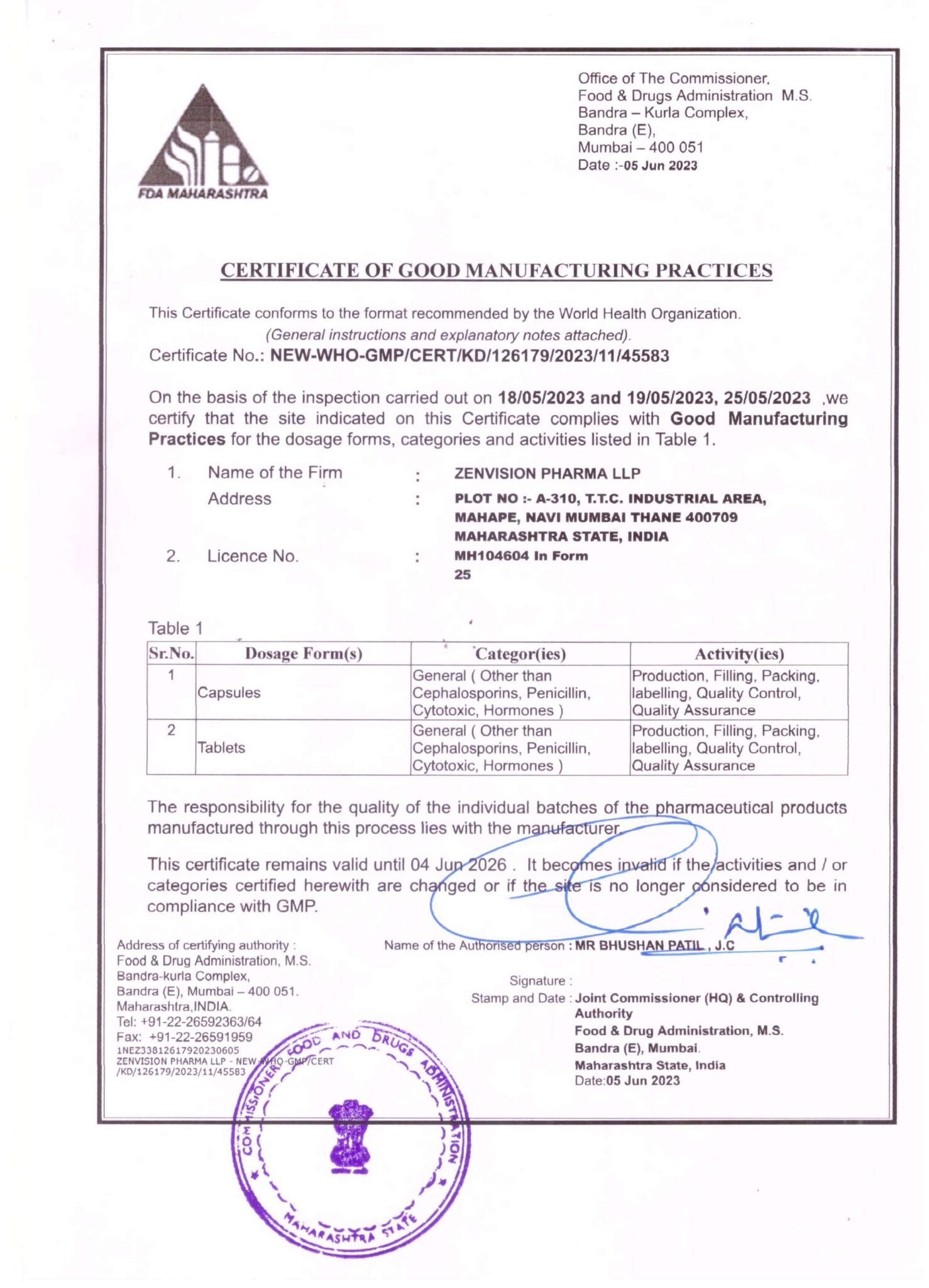 Accreditations - Zenvisionpharma